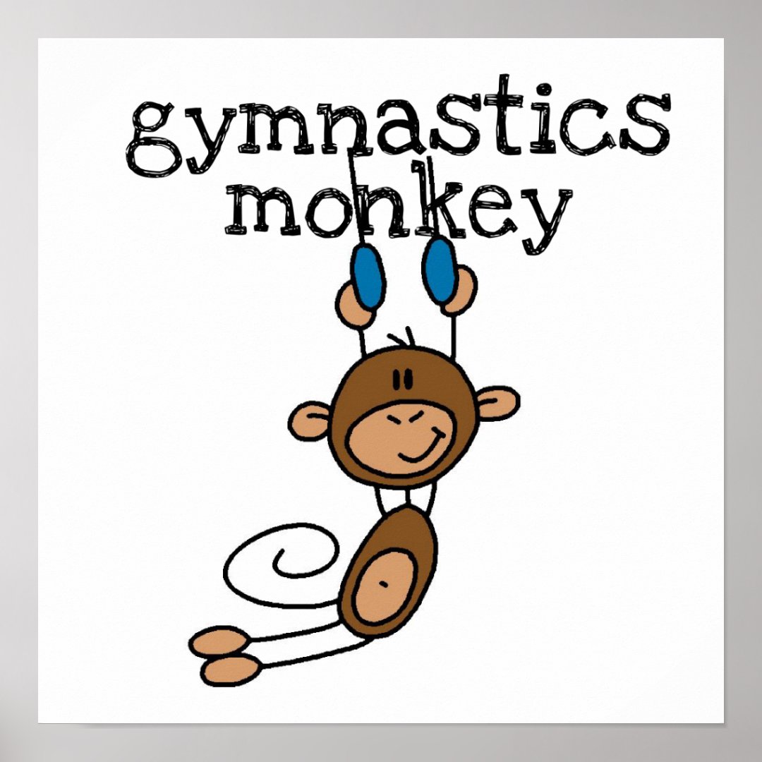 Gymnastics Monkey Poster | Zazzle