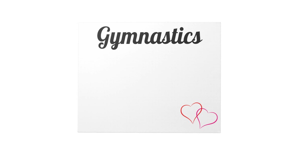 Gymnastics Notepad with Hearts | Zazzle