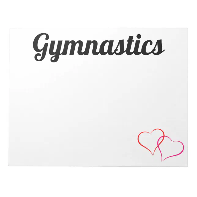 Gymnastics Notepad with Hearts | Zazzle
