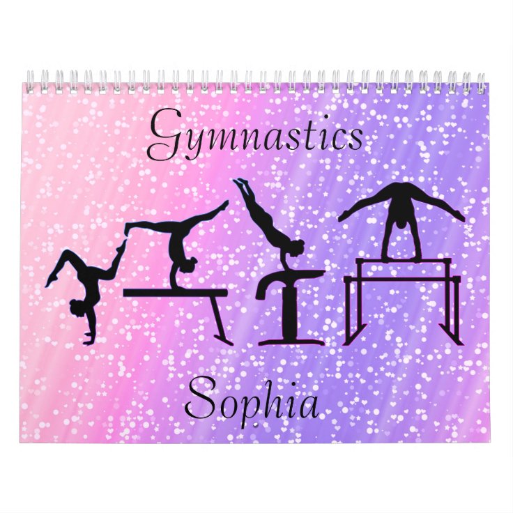 Gymnastics Pastel Pink and Purple Calendar | Zazzle