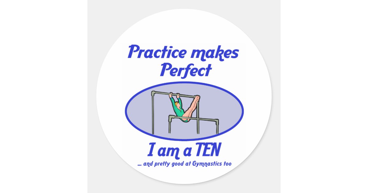 Gymnastics Perfect 10 Classic Round Sticker | Zazzle