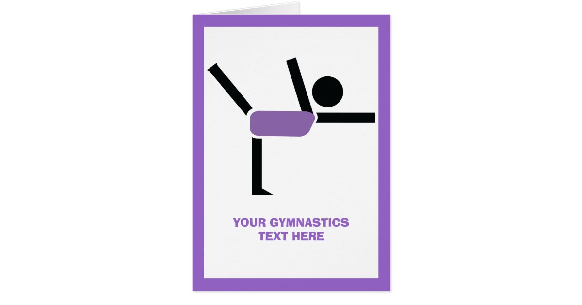 Gymnastics performer vertical greeting card | Zazzle