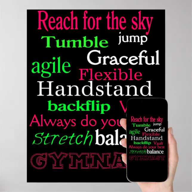 Gymnastics Poster Girl's Room | Zazzle