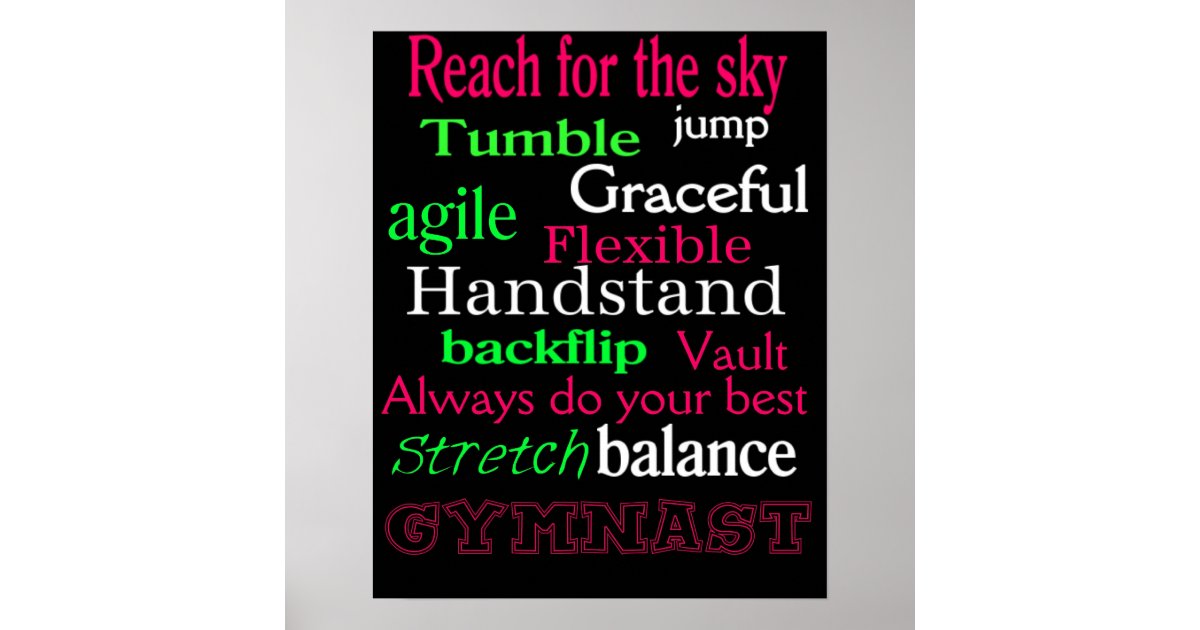 Gymnastics Poster Girl's Room | Zazzle