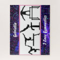 Gymnastics Puzzle - I Love Gymnastics w/ Name | Zazzle