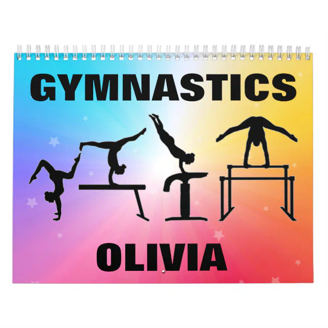Gymnastics Rainbow Stars Calendar | Zazzle
