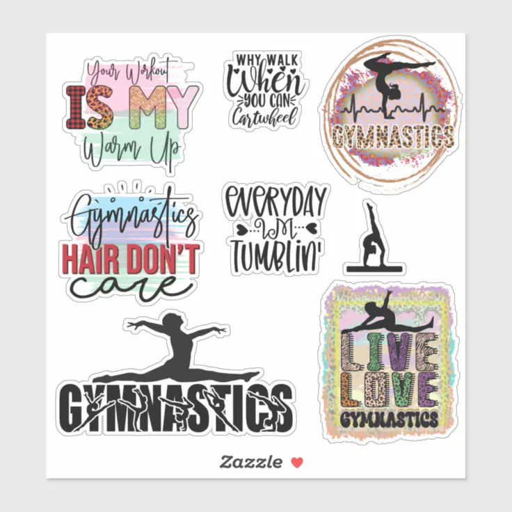 Gymnastics Set Sticker | Zazzle