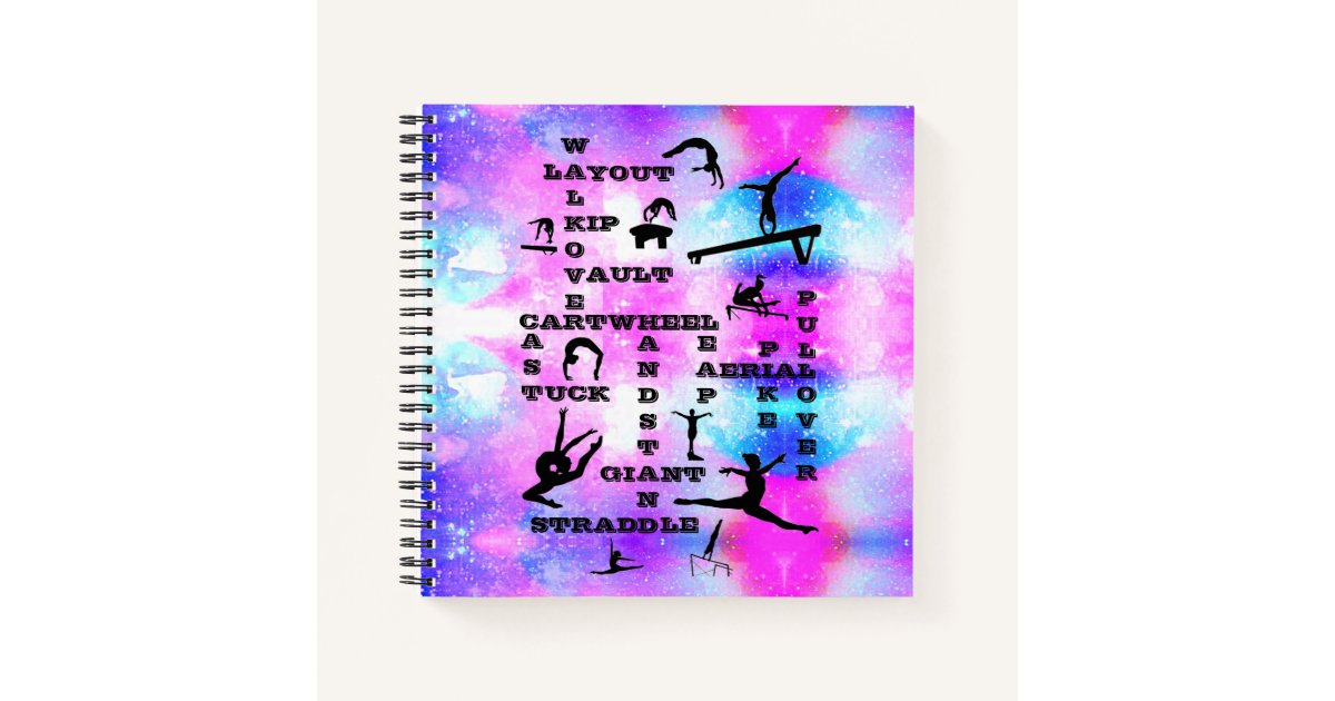 Gymnastics Skills Personalized Spiral Notebook | Zazzle