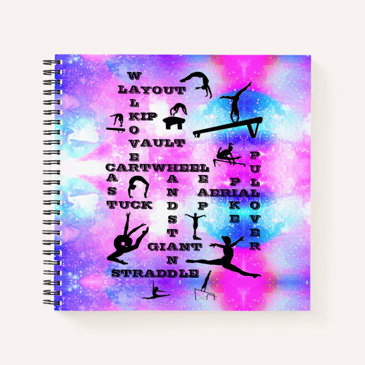 Gymnastics Skills Personalized Spiral Notebook | Zazzle