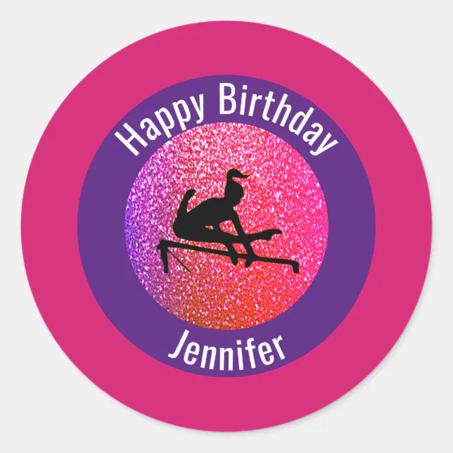 Gymnastics Sparkle Uneven Bars Stickers | Zazzle
