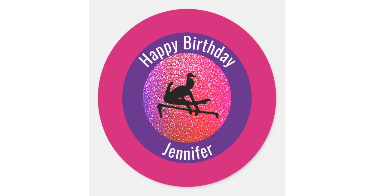 Gymnastics Sparkle Uneven Bars Stickers | Zazzle