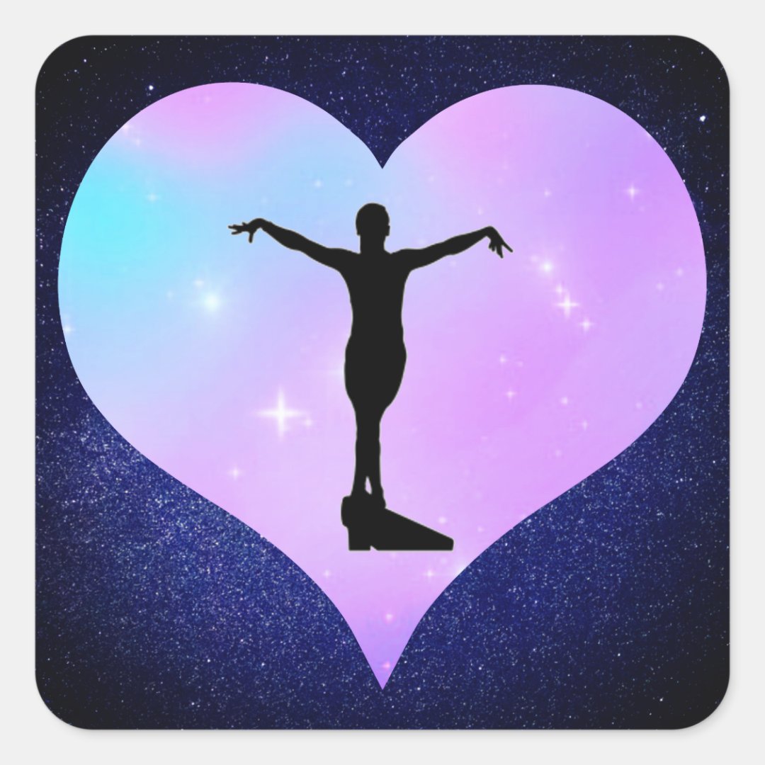 Gymnastics square sticker | Zazzle