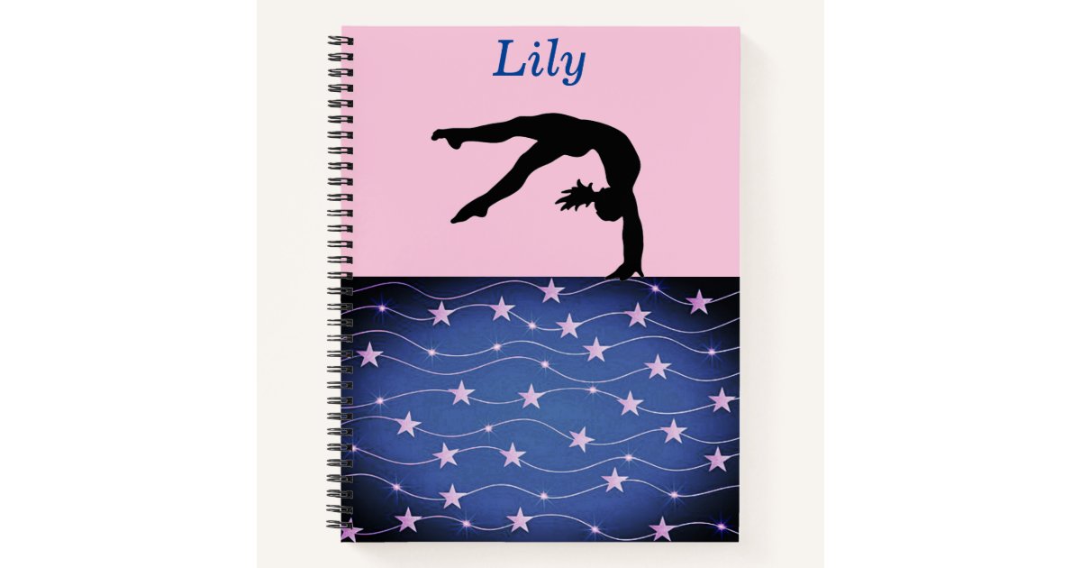 Gymnastics Stars Personalized Spiral Notebook | Zazzle