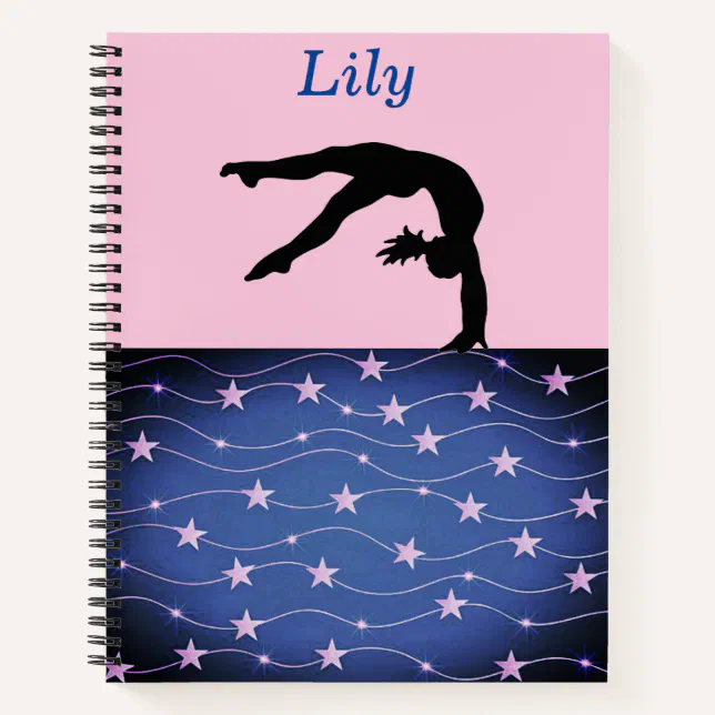 Gymnastics Stars Personalized Spiral Notebook | Zazzle