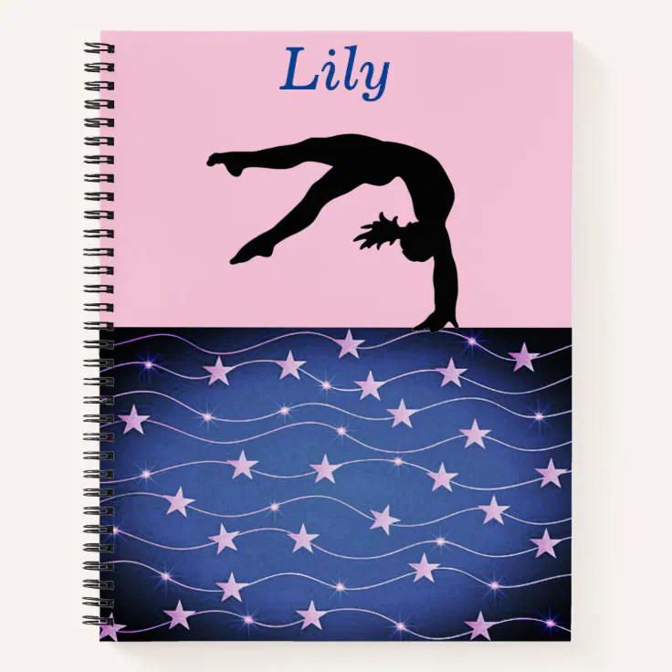 Gymnastics Stars Personalized Spiral Notebook | Zazzle