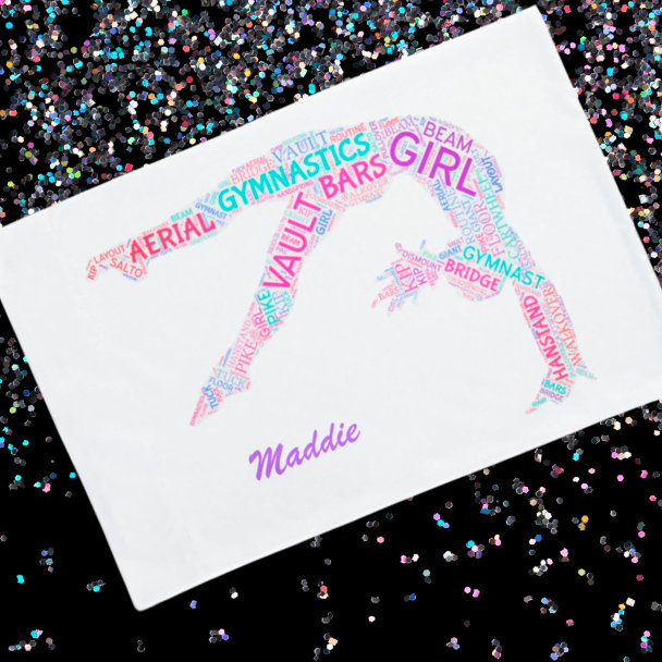 Gymnastics Word Art Version 4 Fabric | Zazzle