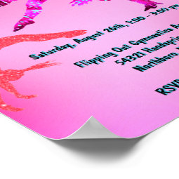 Gymnastics Tumbling Birthday Party Invitation Poster | Zazzle