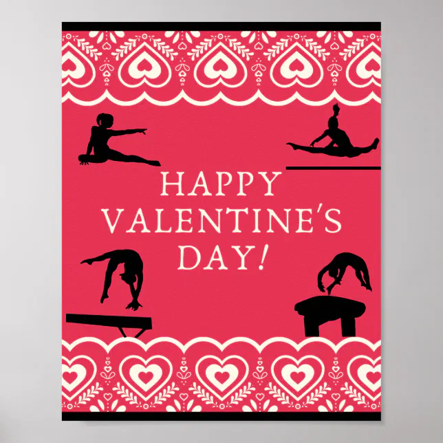 Gymnastics Valentine's Poster | Zazzle