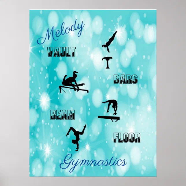 Gymnastics Vault, Bars, Beam, Floor Custom Poster | Zazzle