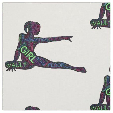 Gymnastics Word Art Fabric | Zazzle