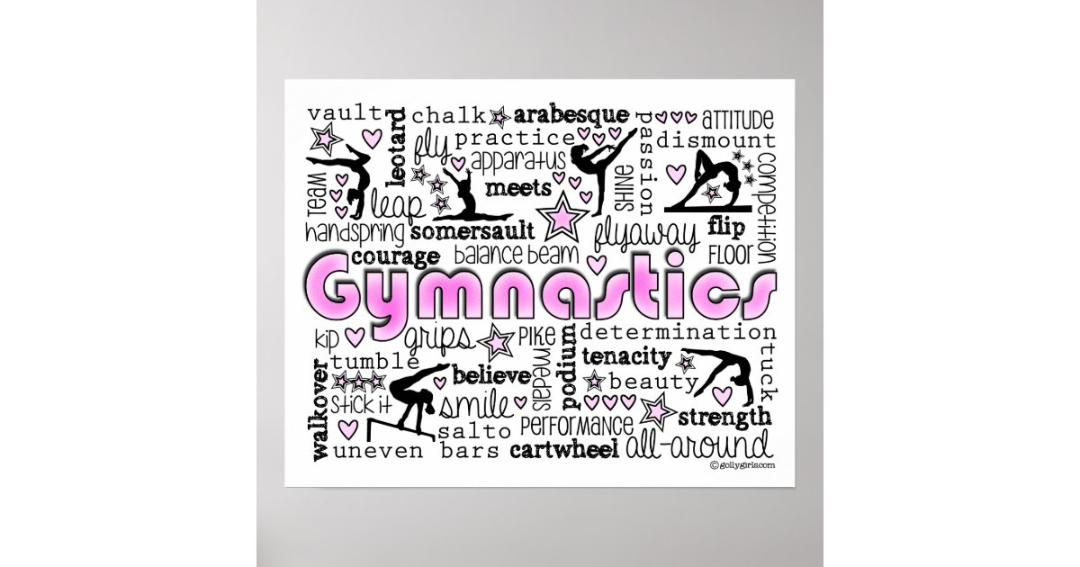 Gymnastics Words 2 Poster Zazzle gymnastics-words-2-poster-zazzle