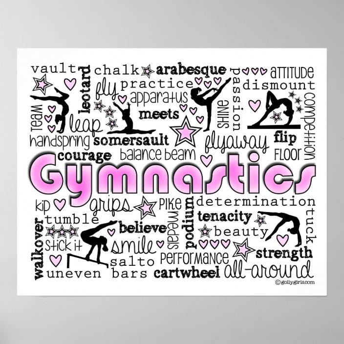Gymnastics Words 2 Poster | Zazzle
