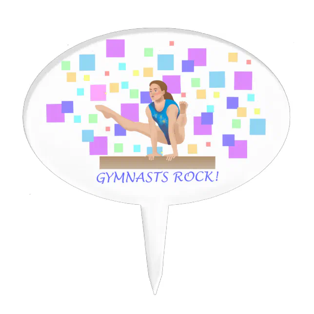Gymnasts Rock! Balance Beam Cake Topper | Zazzle