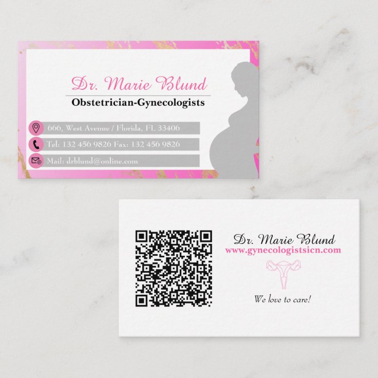 Gynecologist OBGYN Obstetrician Elegant Minimalist Business Card | Zazzle