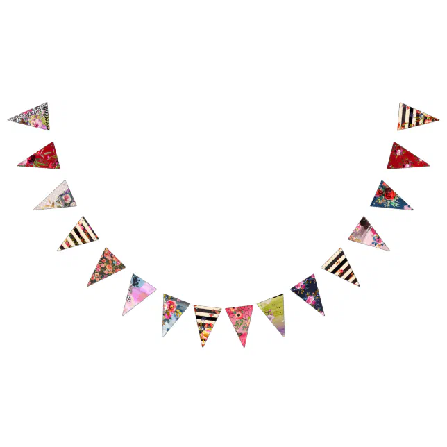 Gypsy, boho style, multiple colors and designs bunting flags | Zazzle