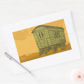 Gypsy caravan wagon rectangular sticker | Zazzle