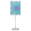 Gypsy Ethnic Embroidery turquoise blue bohemian Table Lamp | Zazzle
