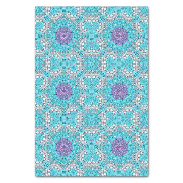 Gypsy Ethnic Embroidery turquoise blue bohemian Tissue Paper | Zazzle