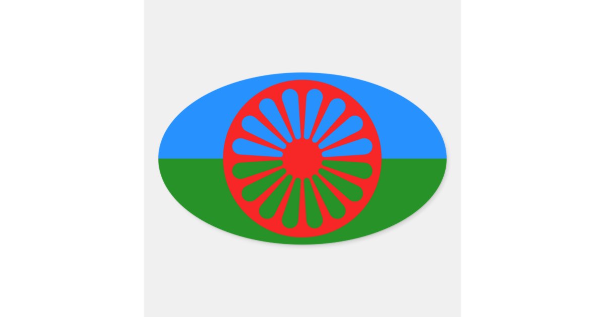 Gypsy flag oval sticker | Zazzle