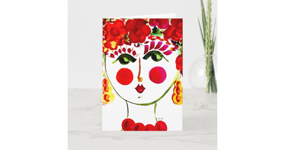 Gypsy Garden Girl Poppy - Note Card | Zazzle