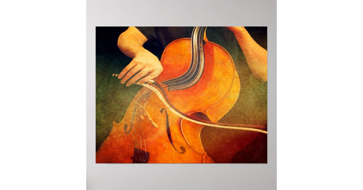 Gypsy Jazz Variation - Surreal Cello Poster | Zazzle
