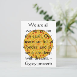 Gypsy Proverb wanderlust travel quote Postcard | Zazzle