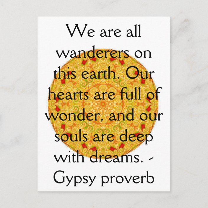 Gypsy Proverb wanderlust travel quote Postcard | Zazzle.com