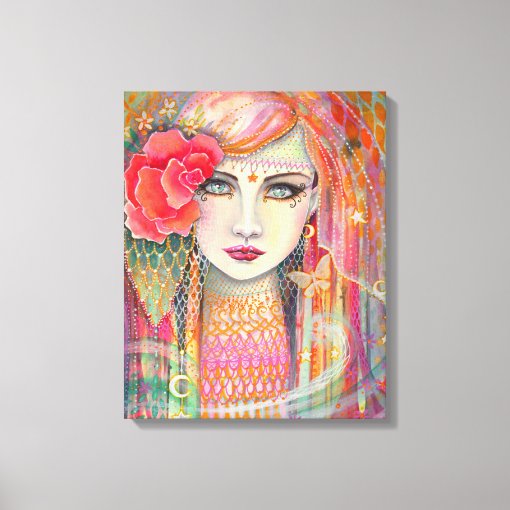 Gypsy Rose Bohemian Beauty Canvas Art | Zazzle