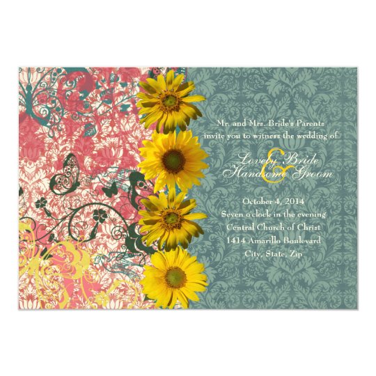 Gypsy Sunflower Boho Chic Wedding Invitations | Zazzle.com