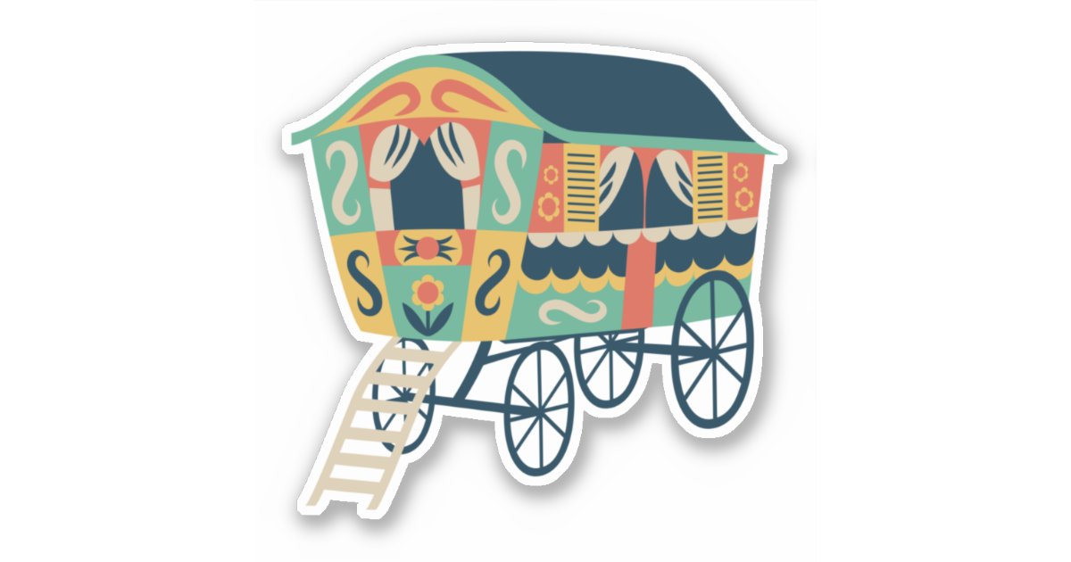 Gypsy Wagon Sticker | Zazzle