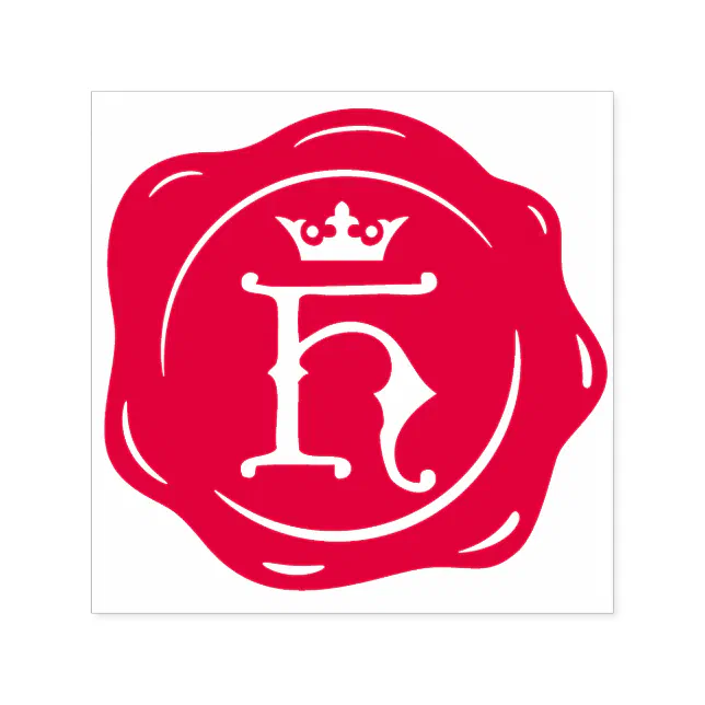 H - Antique Wax Seal Gothic Crown Initial Letter Self-inking Stamp | Zazzle