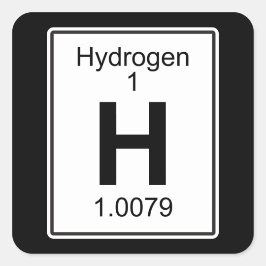 H - Hydrogen Square Sticker | Zazzle.com