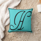 H INITIAL PILLOW - Letter H on Aqua Background | Zazzle