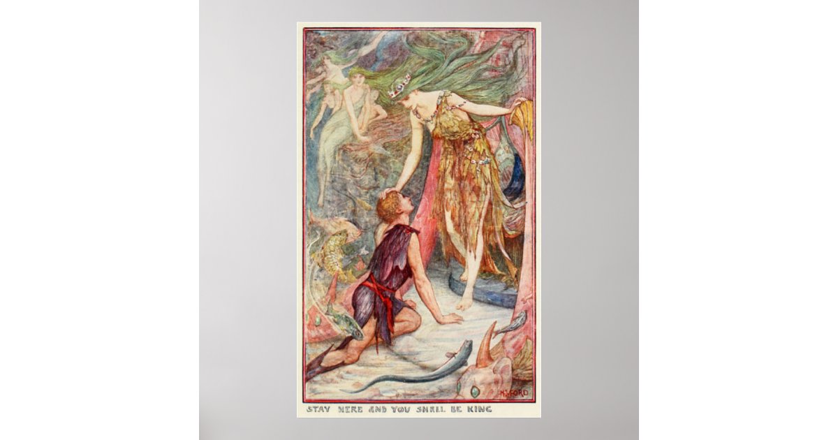 H J Ford Vintage Illustration Mermaid Kingdom Poster | Zazzle