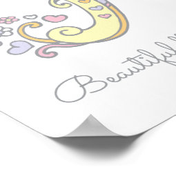 H monogram art Heather girls name meaning poster | Zazzle