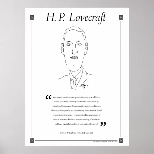 H. P. Lovecraft Writing Quote Poster | Zazzle