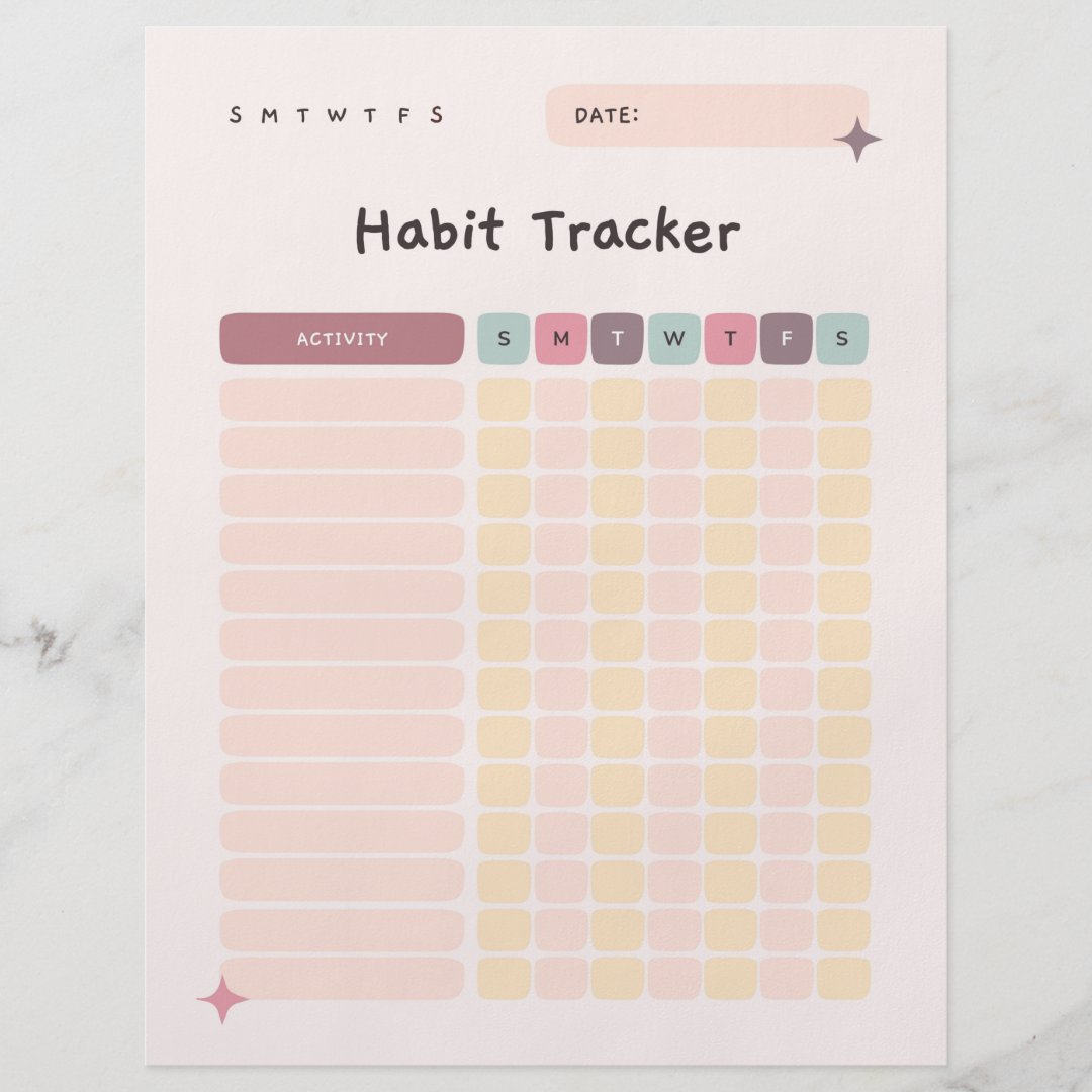 Habit Tracker Daily Checklist for Activities Flyer | Zazzle