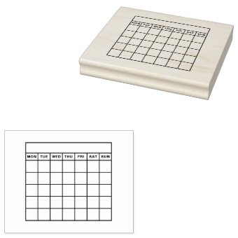 Habit tracker monthly calendar bullet journal rubber stamp | Zazzle