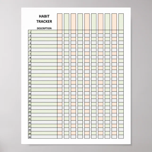 Habit Tracker Poster | Zazzle