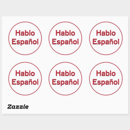 Hablo Español - I Speak Spanish Classic Round Sticker | Zazzle